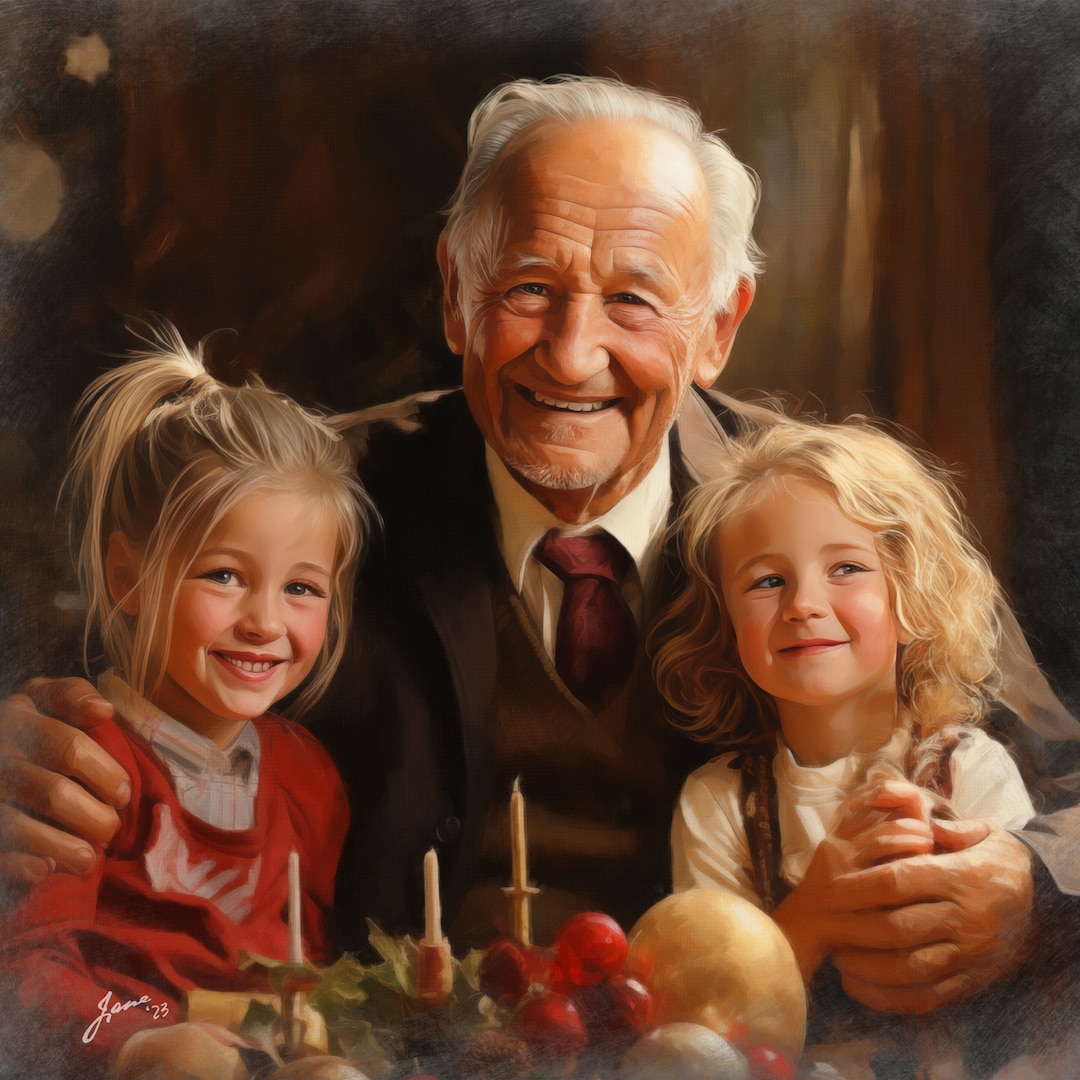 Christmas Portrait of Family Unique Holiday Gift - Custom Portraits for ...