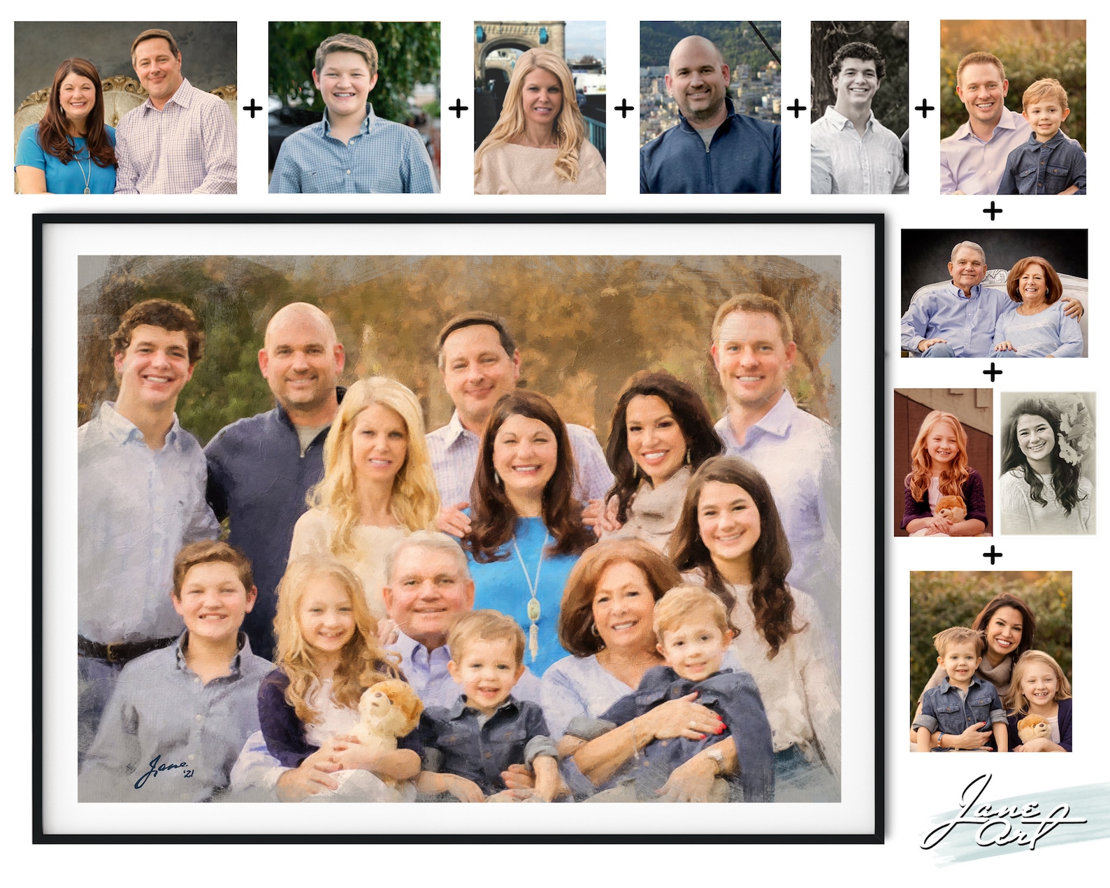 Family Portrait Painting Custom Family Picture Memorial - Etsy