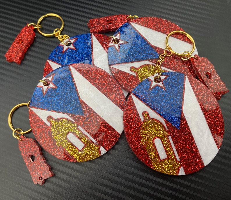 Puerto Rican Flag Keychain - Etsy