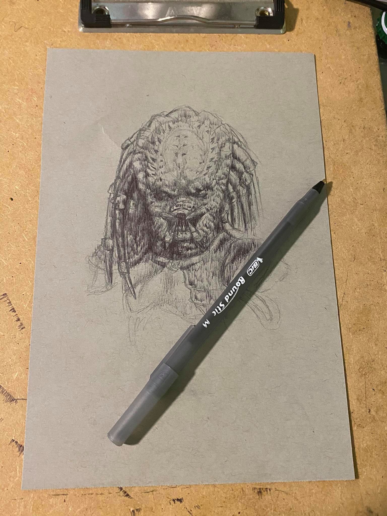 Original Inktober bulky Predator Illustration - Etsy