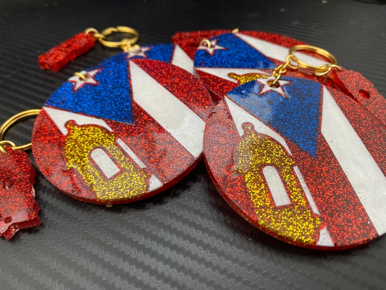 Puerto Rican Flag Keychain - Etsy