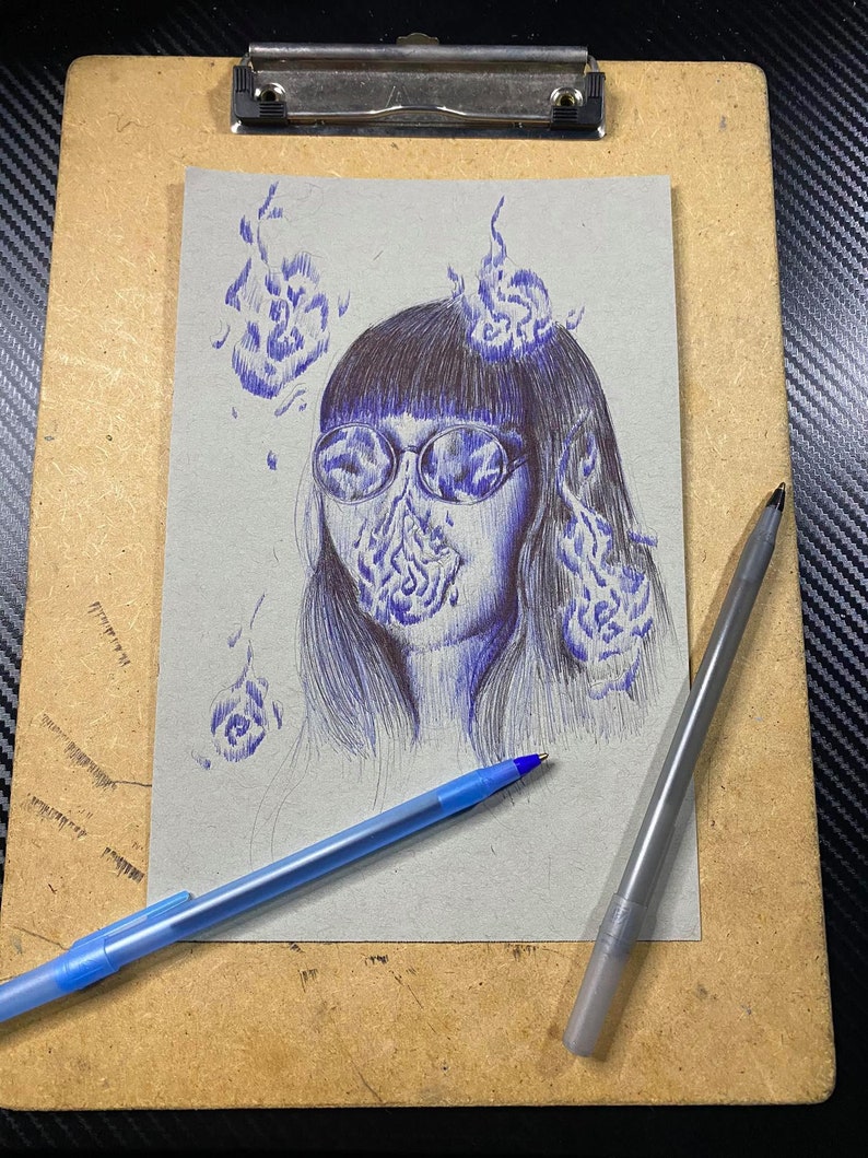 Original Inktober wisp Illustration - Etsy