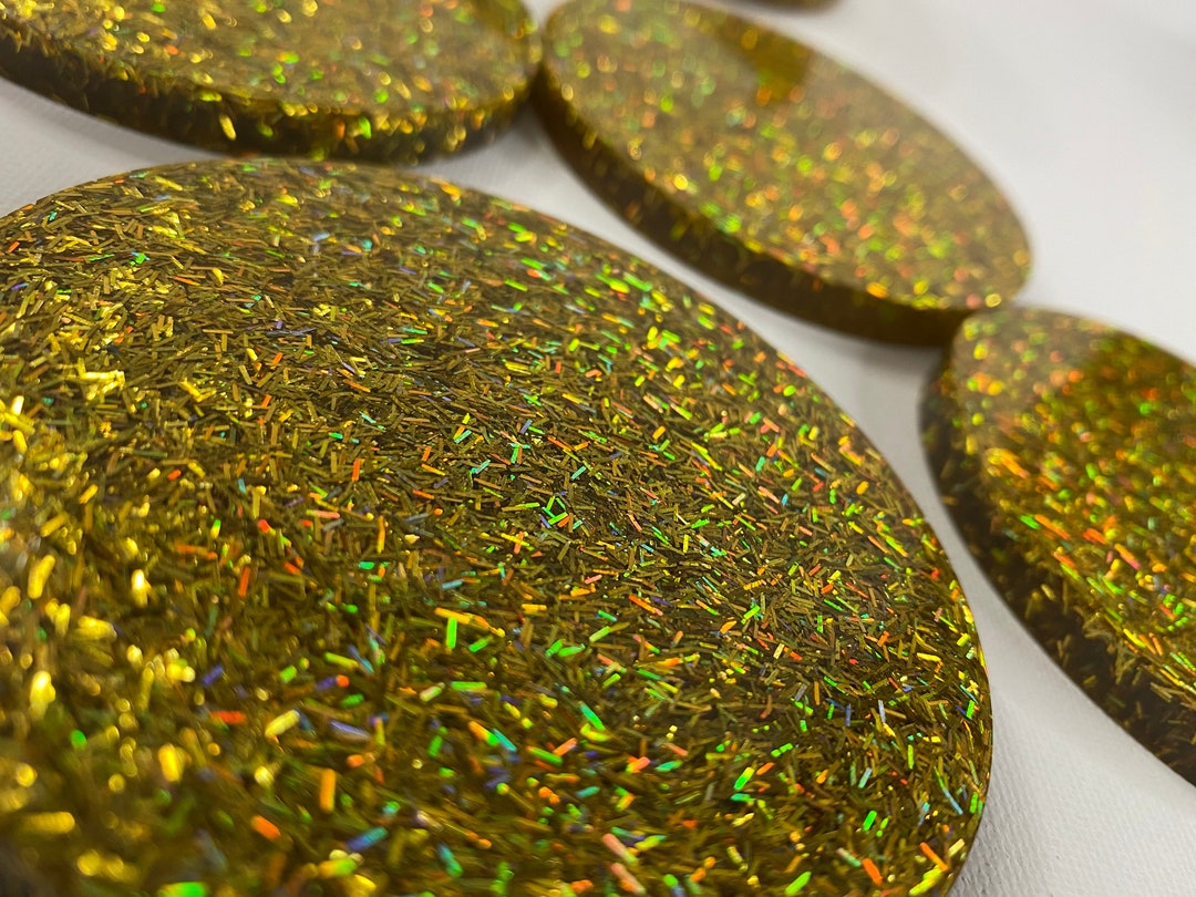 Holographic Gold Resin Coasters - Etsy