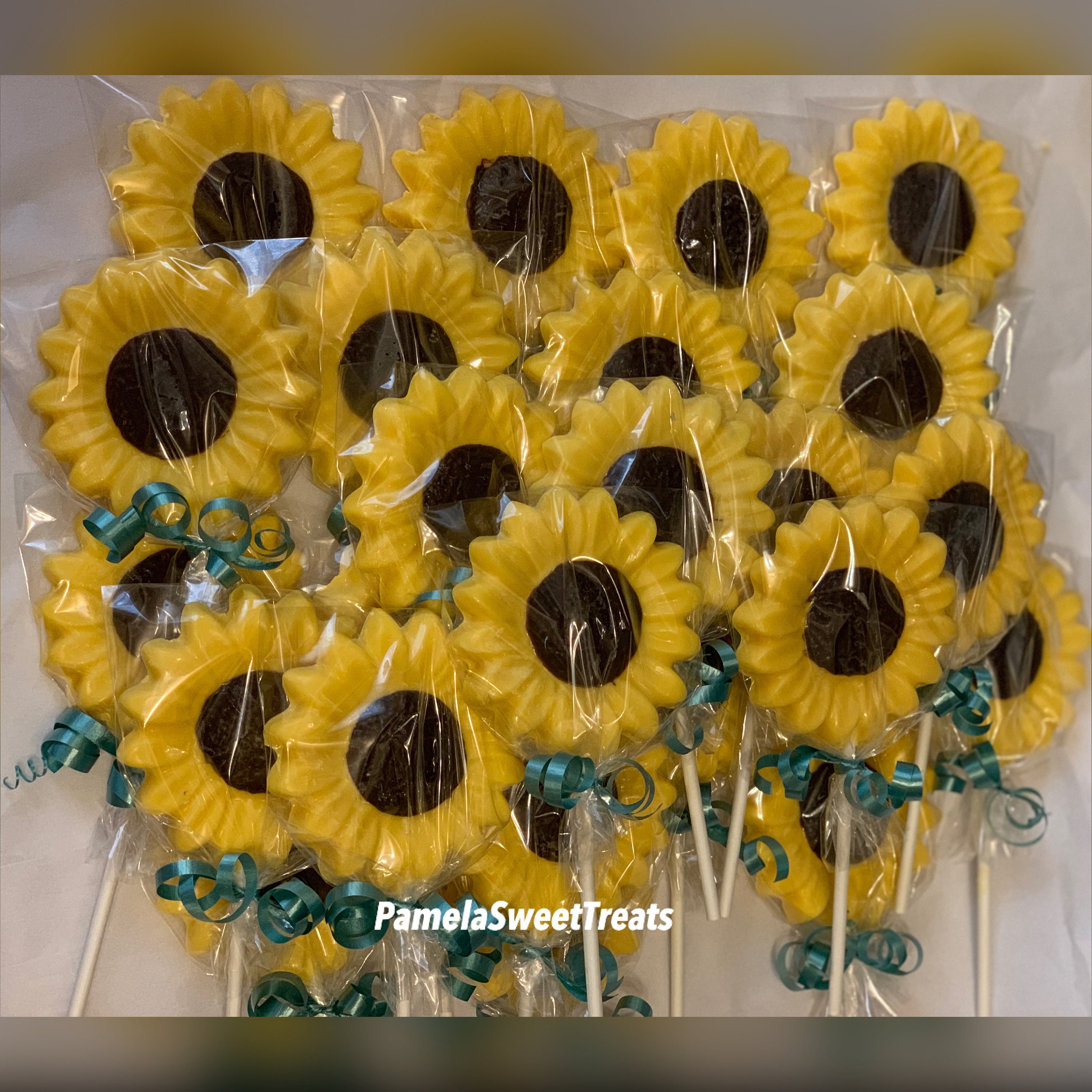 Chocolate Sunflower Lollipops | Etsy