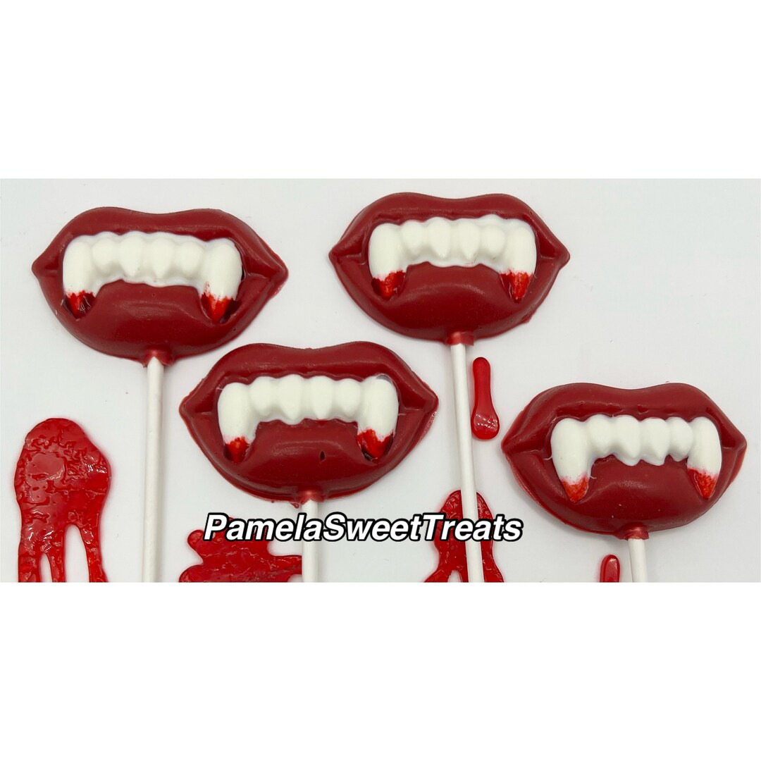 Halloween Vampire Fangs Chocolate Lollipops - Etsy