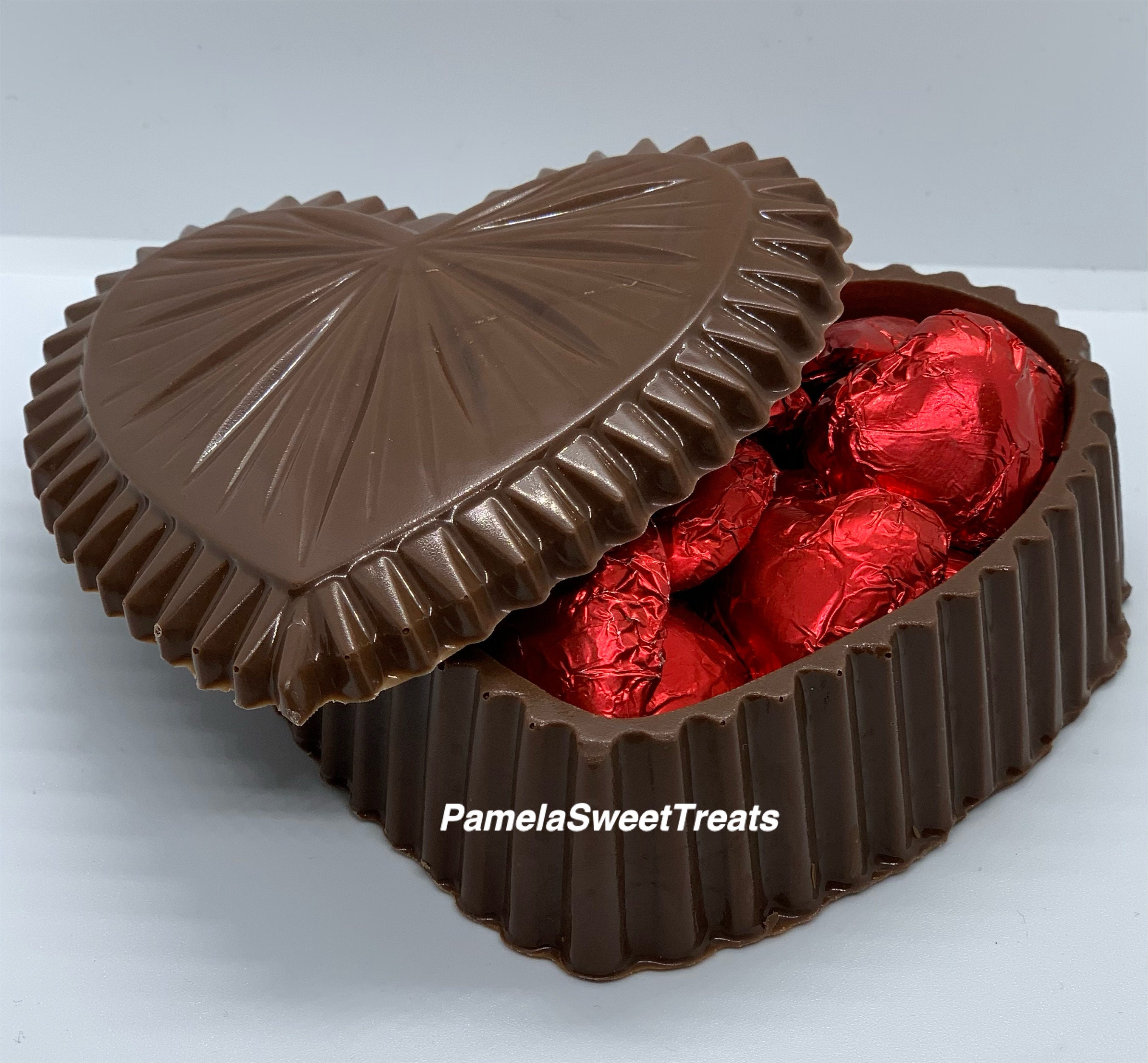 Solid Chocolate Heart Box | Etsy