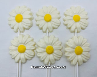 Daisy Chocolate Lollipops/spring Flowers Lollipop/daisy Lollipops ...