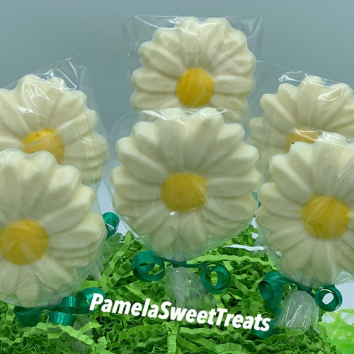 Daisy Chocolate Lollipops/spring Flowers Lollipop/daisy - Etsy