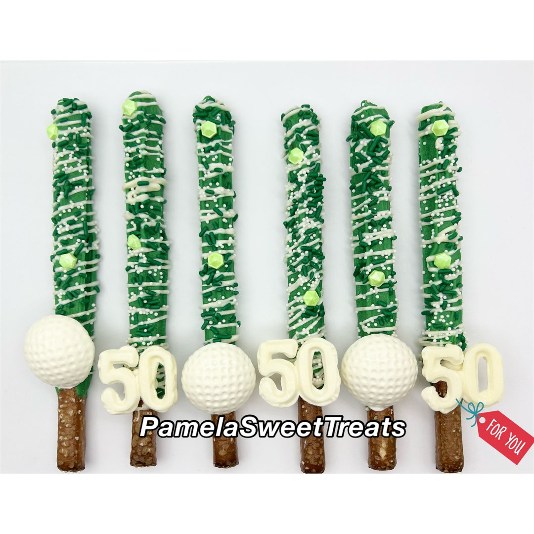 50th Golf Chocolate Pretzels - Etsy