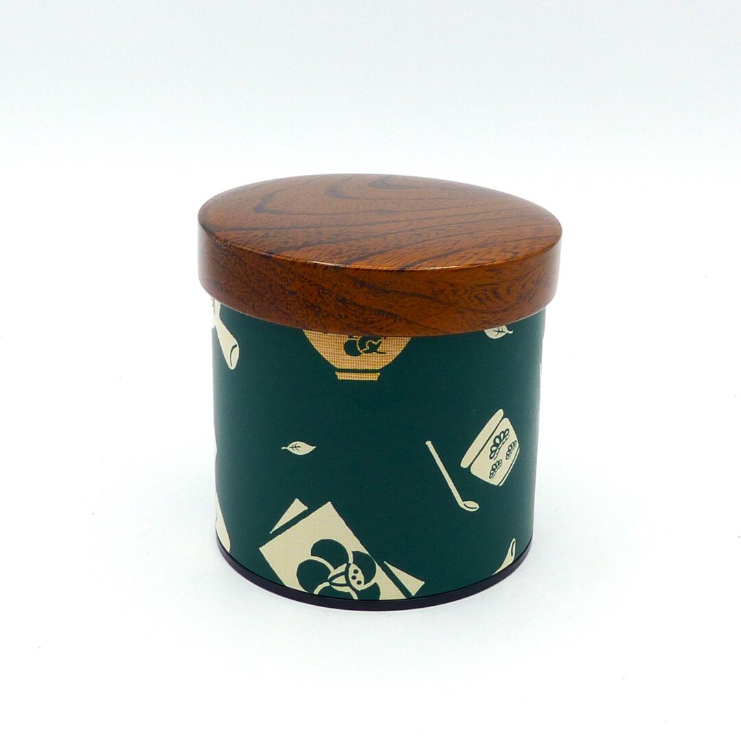 Japanese Tea Caddy Chakan With Teaware Pattern Green - Etsy