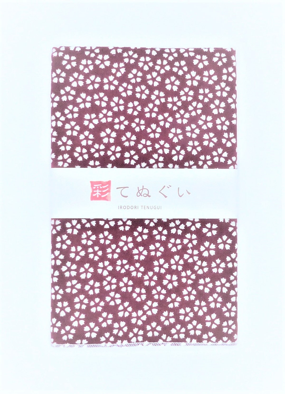 Tenugui Japanese Cloth, Made in Japan, Sakura With Dark Red - Etsy