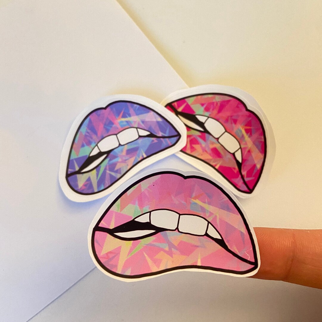 Lip Bite Sticker - Etsy