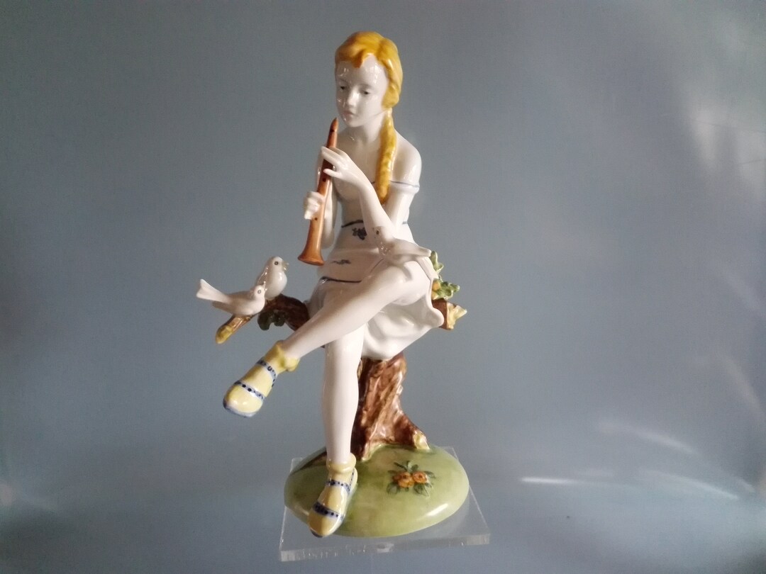 Porcelain Flute Player - Etsy