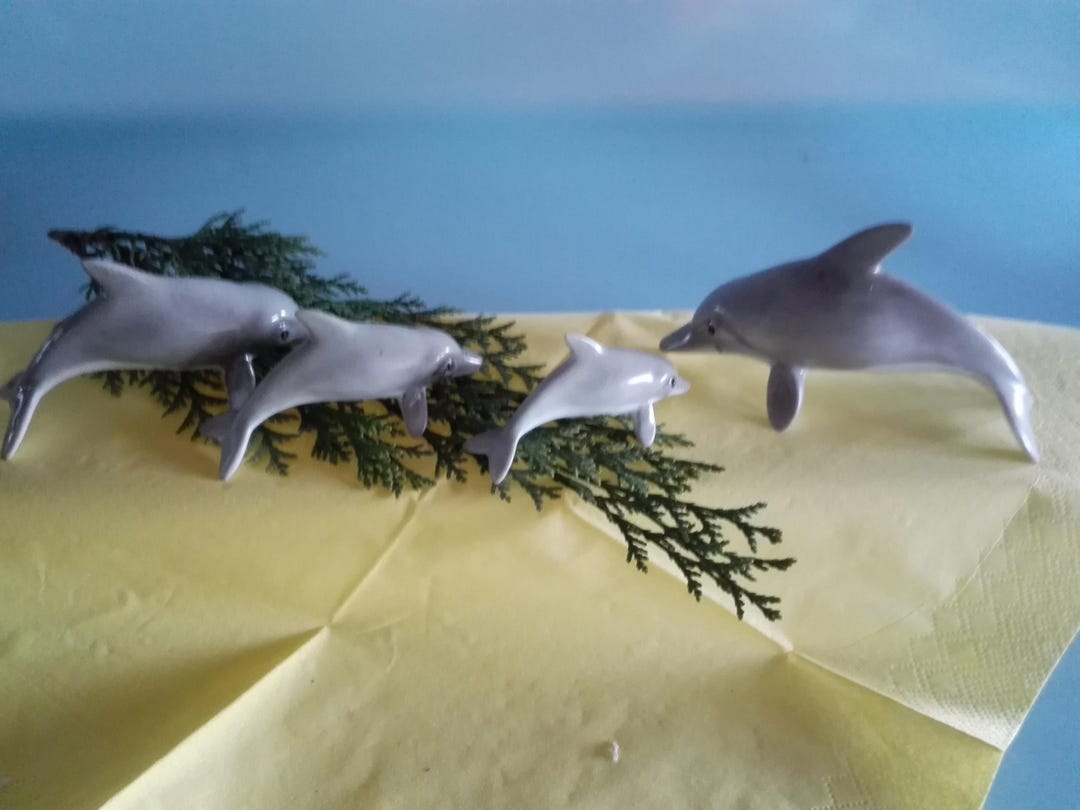 Hand-painted Porcelain Dolphins - Etsy