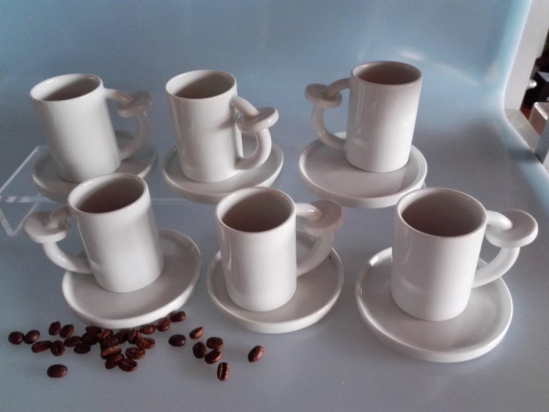White Porcelain Designer Espresso Cups - Etsy