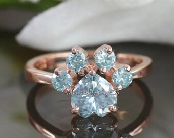 Dog Paw Diamond Ring - Etsy