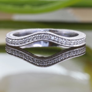Nesting Band Half Eternity Wedding Band Vintage Style - Etsy