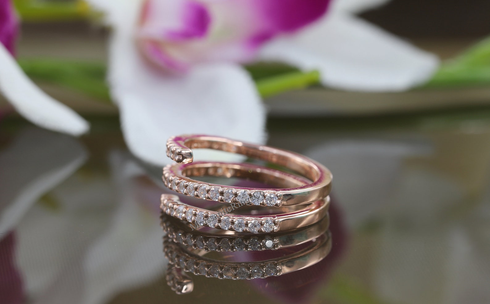 Spiral Wrap Around Diamond Ring Spiral Ring Open Wrap Spiral - Etsy