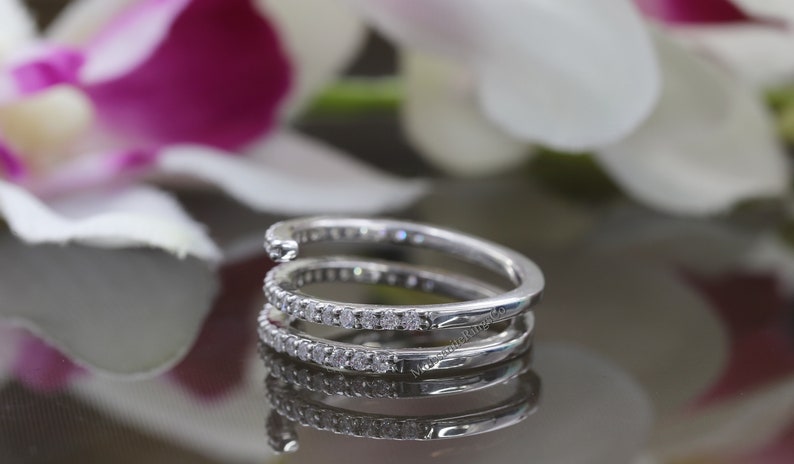Spiral Wrap Around Diamond Ring Open Wrap Spiral Ring Half - Etsy