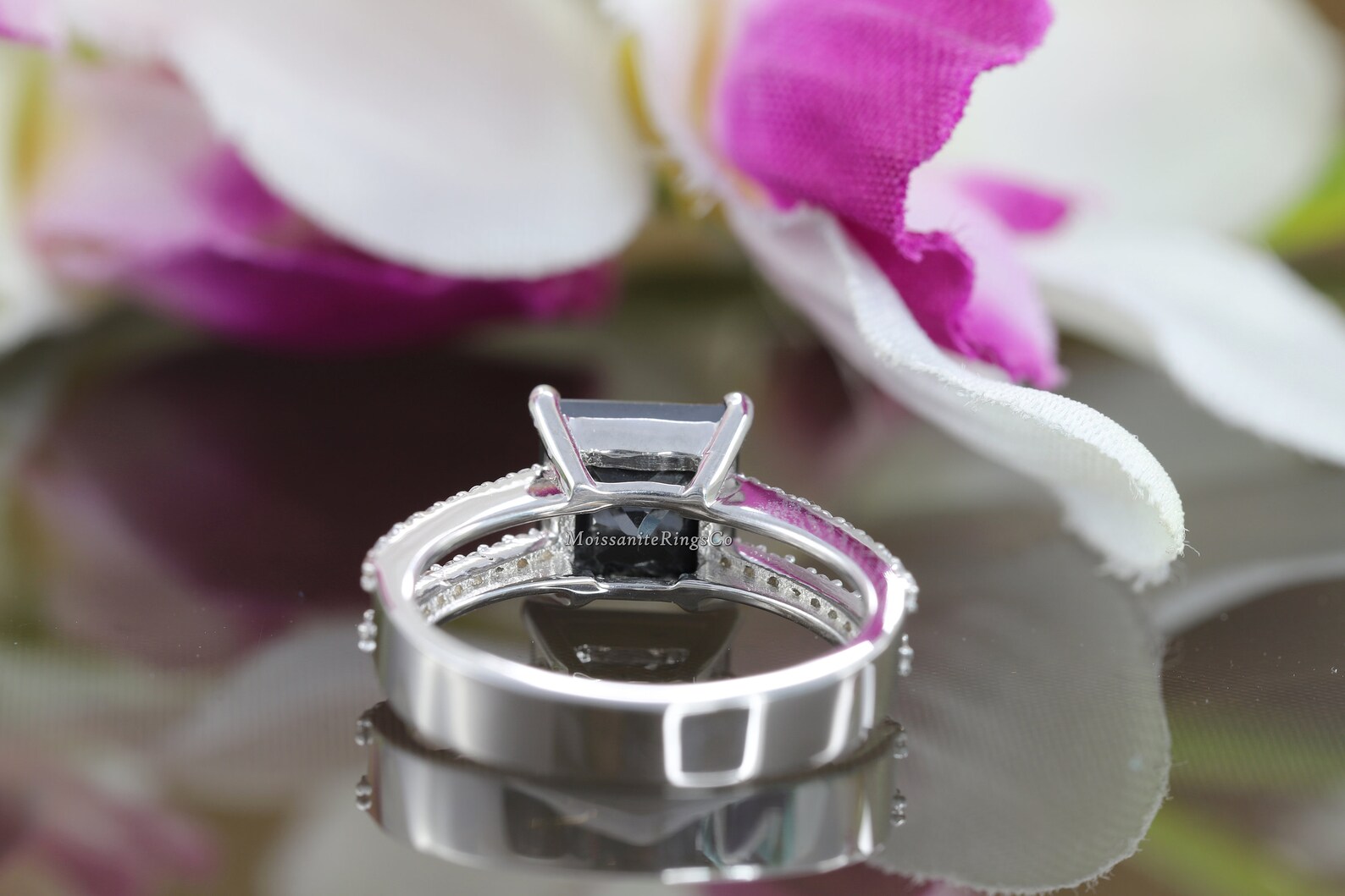 Princess Black Diamond Ring Engagement Wedding Ring 2 CT - Etsy