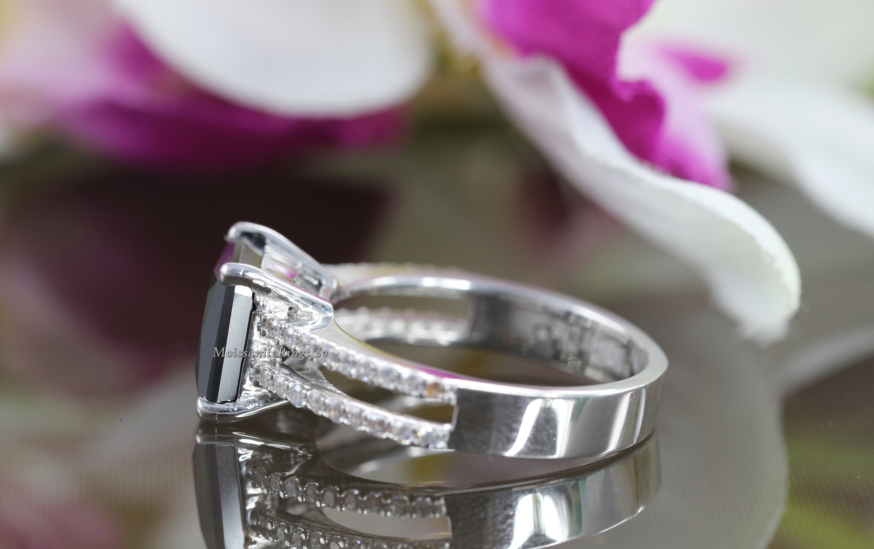 Princess Black Diamond Ring Engagement Wedding Ring 2 CT - Etsy