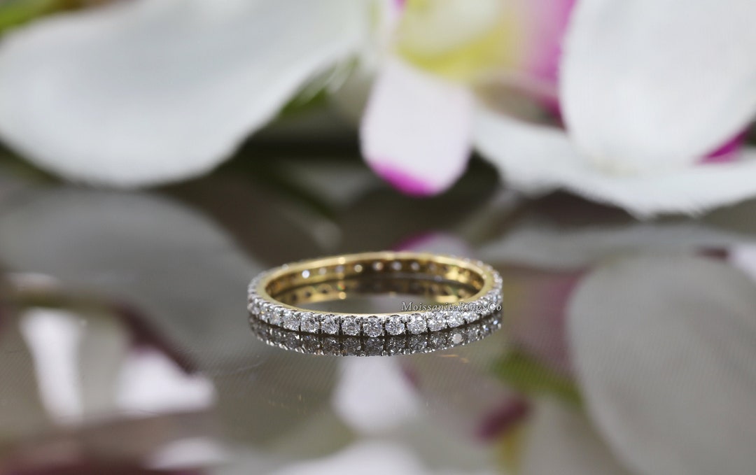 2MM Full Eternity Band, Delicate Minimalist Diamond Band, Daily Wear ...