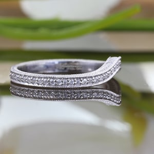 Nesting Band Half Eternity Wedding Band Vintage Style - Etsy