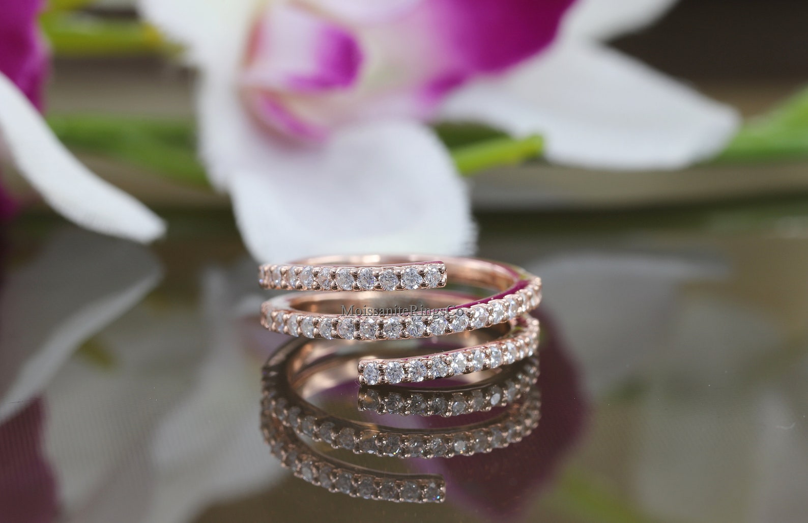 Spiral Wrap Around Diamond Ring Spiral Ring Open Wrap Spiral - Etsy
