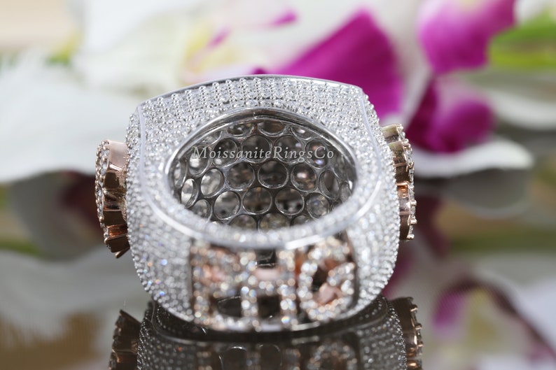 Custom Name Men's Ring, Ice Out Moissanite Diamond Ring, Personalized ...