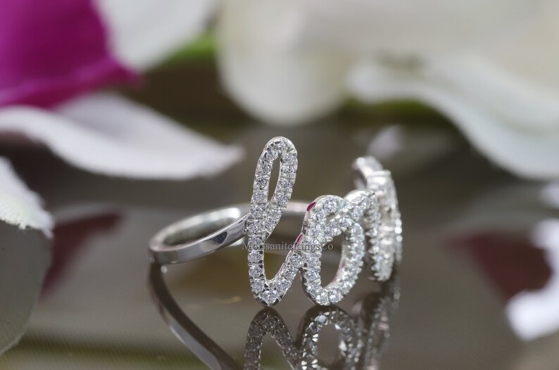 Love Script Ring Cursive Letter Love Band Handwritten Love - Etsy