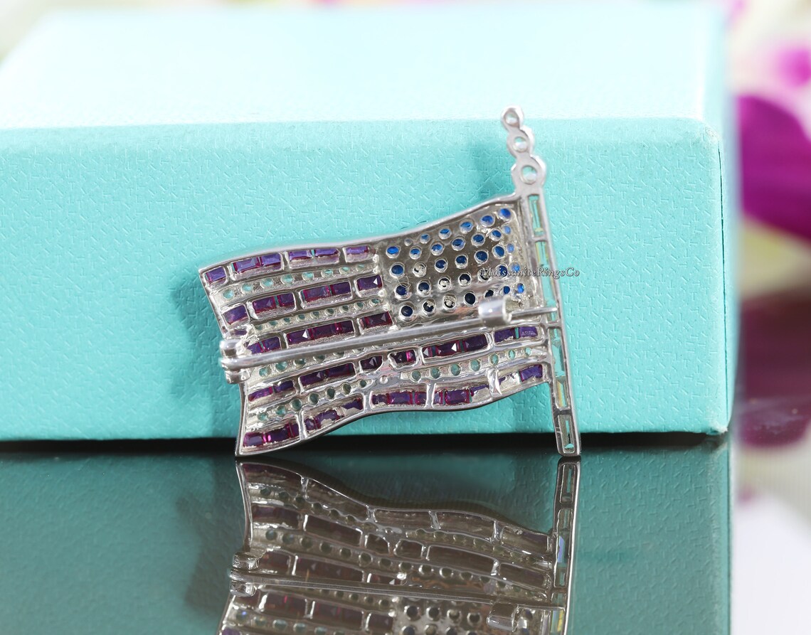 American USA Flag Brooch Honor Pride Patriotic Jewelry Hand - Etsy