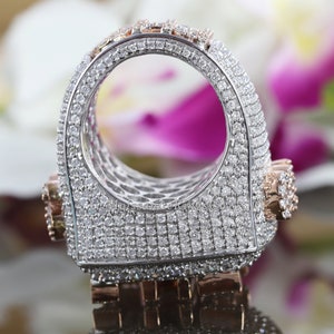 Custom Name Men's Ring, Ice Out Moissanite Diamond Ring, Personalized ...