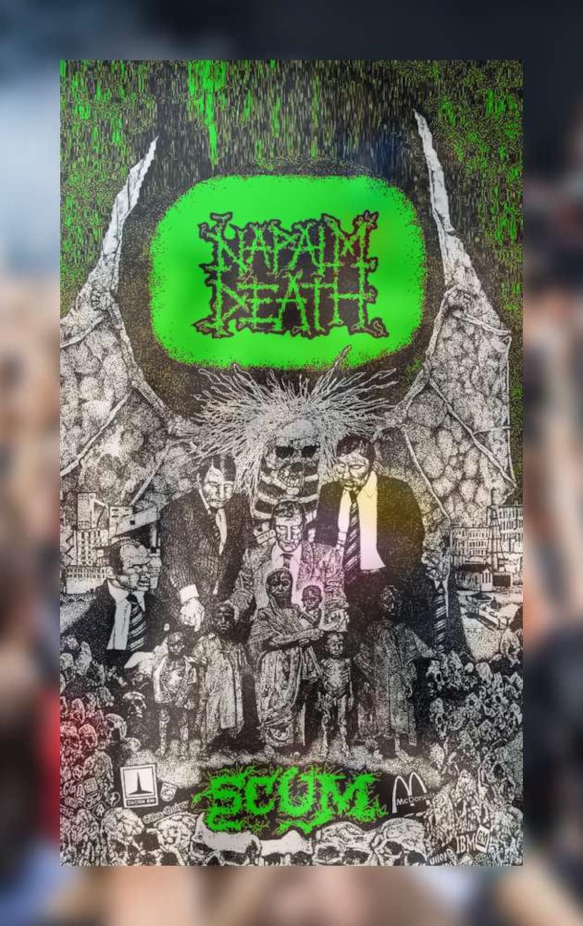 Napalm Death Scum Green Posterflag Free Shipping With - Etsy
