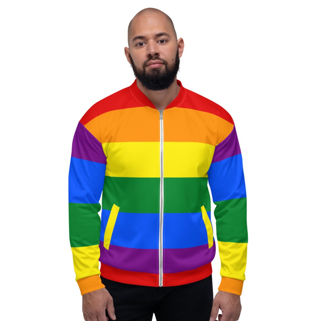 Unisex LGBT Flag Bomber Jacket - Etsy