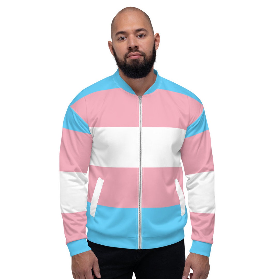 Unisex Transgender Flag Bomber Jacket - Etsy