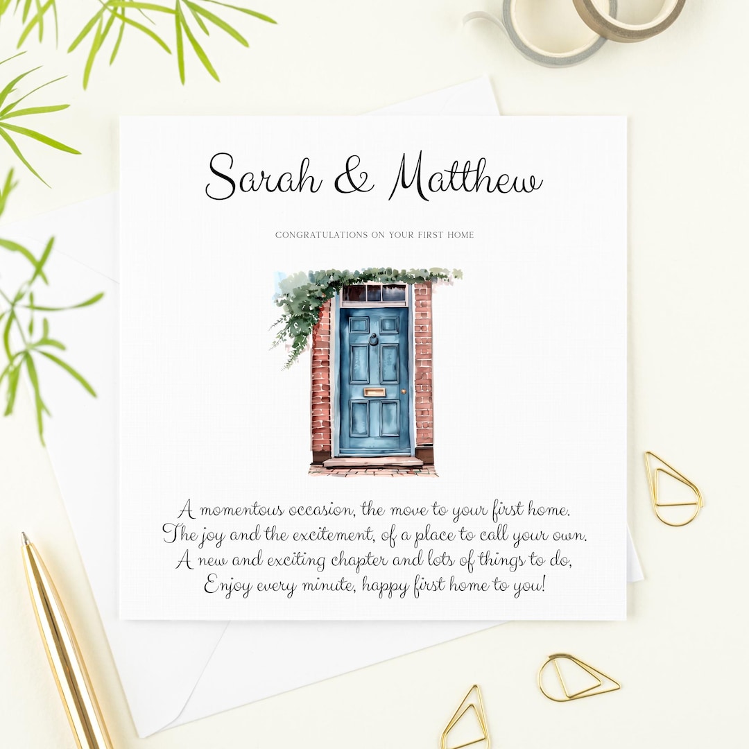 Personalised First New Home Card, Here's to Your Next Chapter, First ...