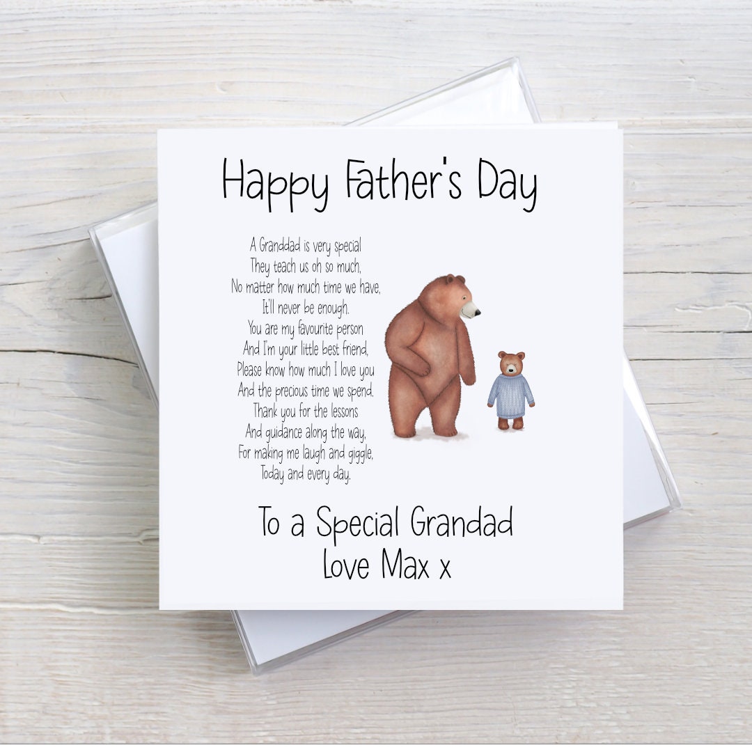 Father's Day Grandad Card, Personalised Father's Day Card for Grandad ...