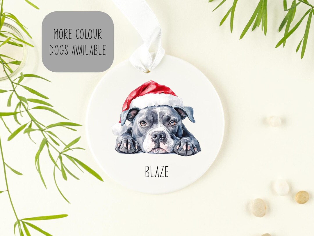 Personalised Staffordshire Bull Terrier Ceramic Ornament, , Christmas ...