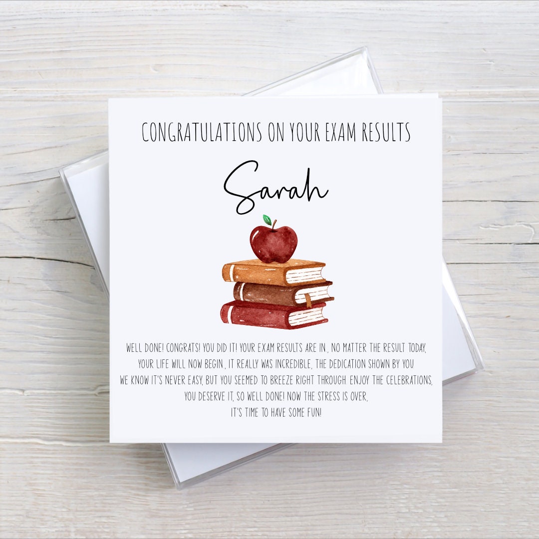 Exam Results Card, GCSE Results Card, Exam Congratulations Card, Exams ...
