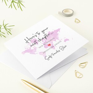 Personalised Here's to Your Next Chapter Card, Going Away Card ...