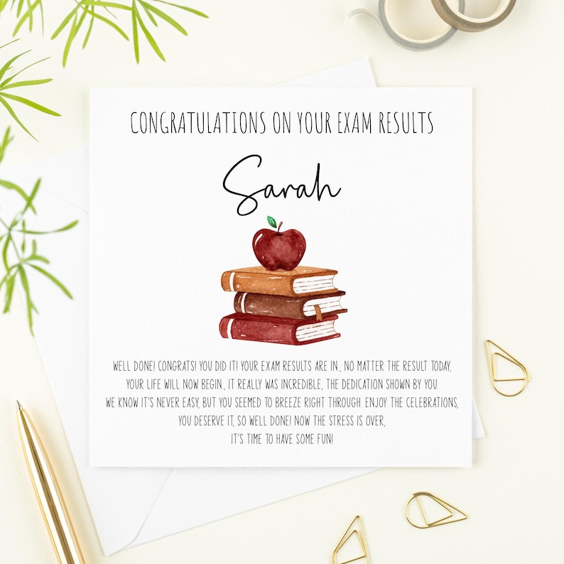 Exam Results Card, GCSE Results Card, Exam Congratulations Card, Exams ...