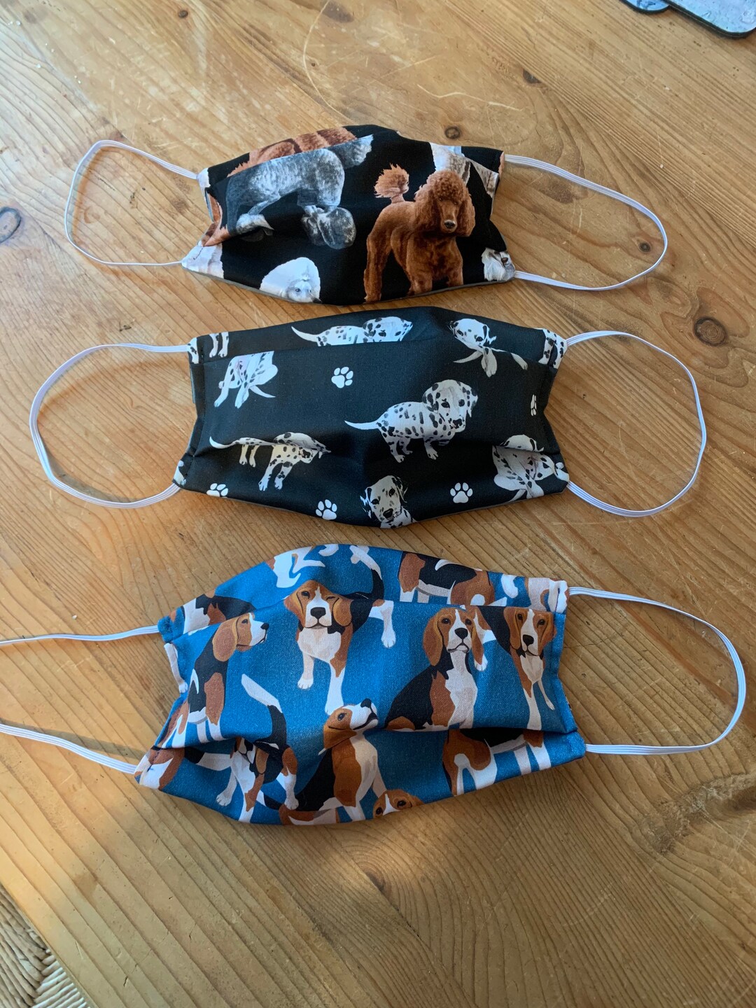 Hand Made Dog Fabric Face Masks/ Cover Dalmatian, Beagle, Poodle - Etsy