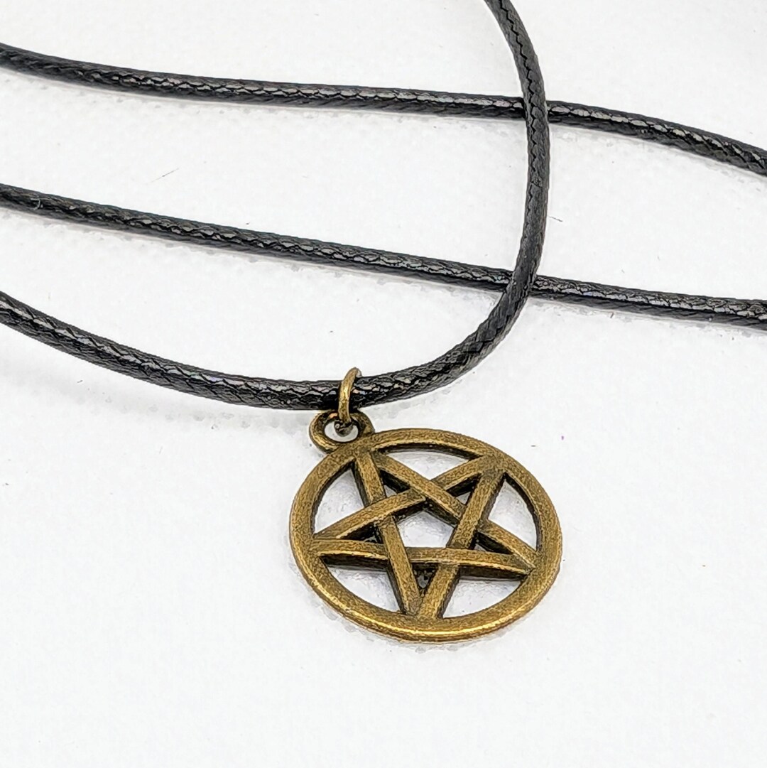 Pagan Pentagram Star Necklace - Gothic Charm, Stackable Jewelry ...
