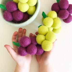 Felt Grapes, Sensory Play, Kids Play Food, Felt Fruit. - Etsy