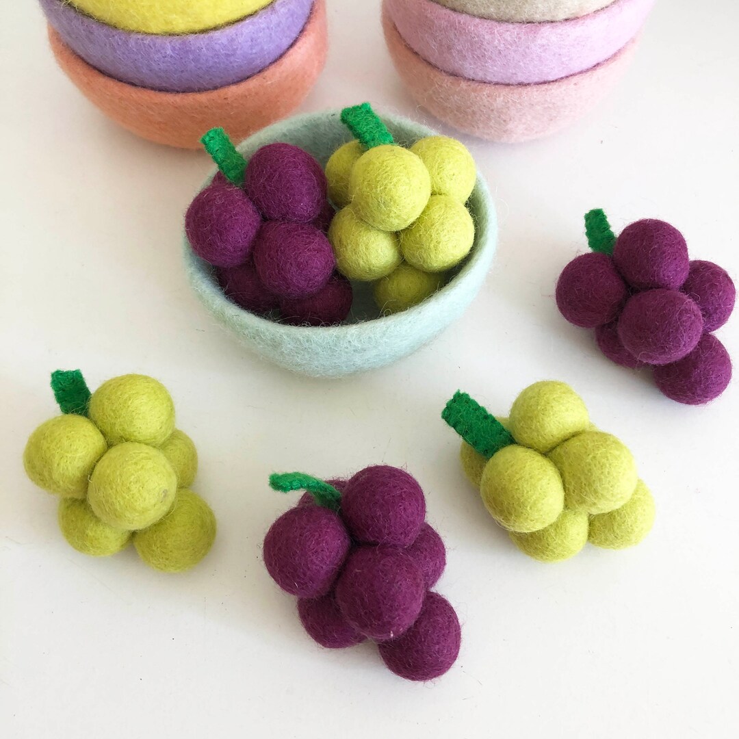 Felt Grapes, Sensory Play, Kids Play Food, Felt Fruit. - Etsy
