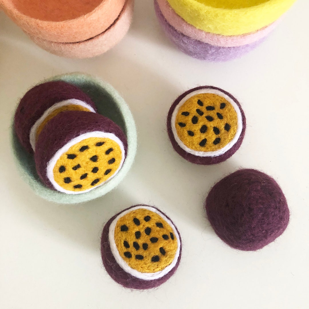 Felt Passionfruit, Sensory Play, Kids Play Food, Felt Fruit. - Etsy