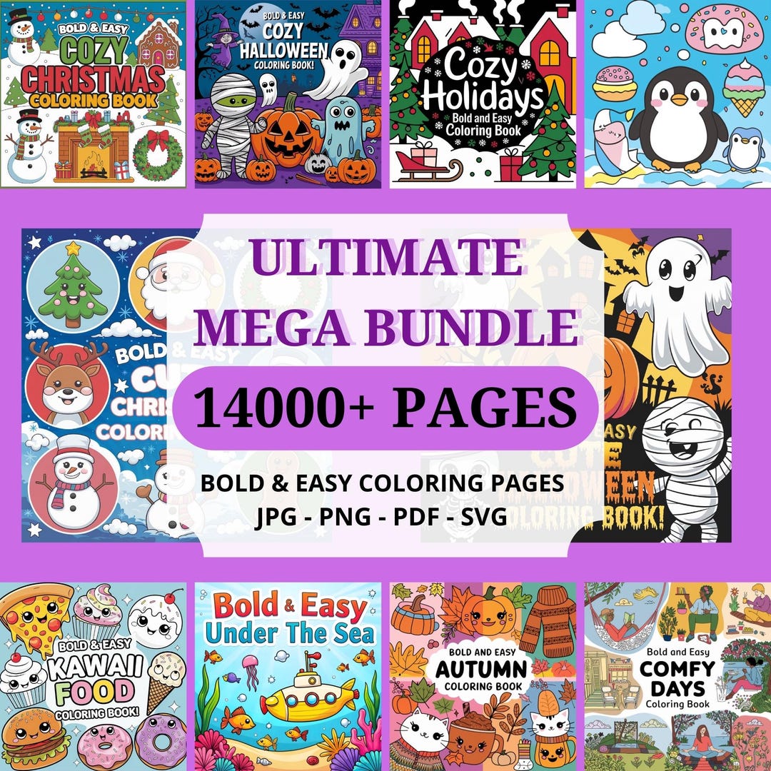 14000+ Digital Coloring Pages Mega Bundle - Printable Coloring Book for ...