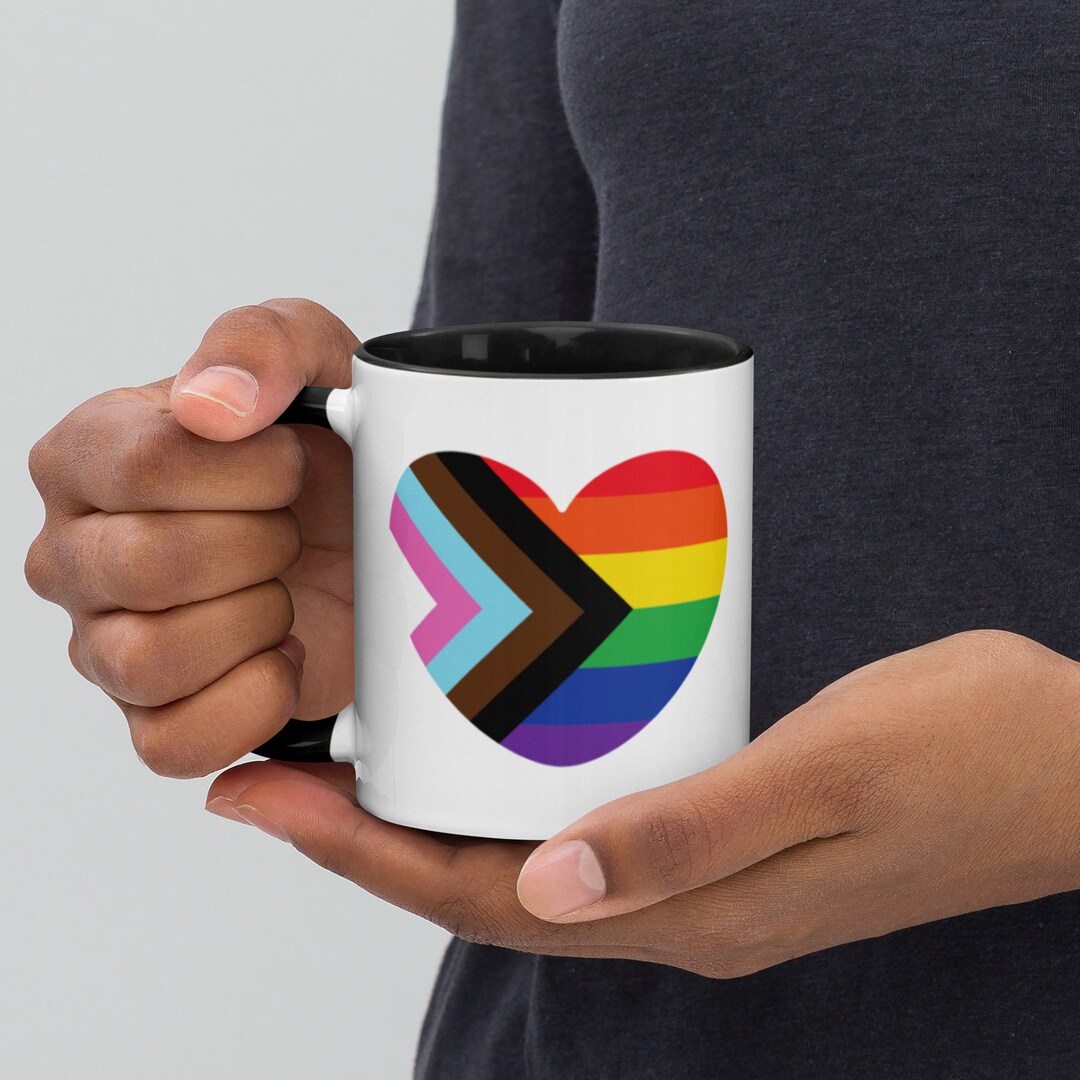 Pride Mug / Progress Pride Flag / Pride Heart Mug - Etsy