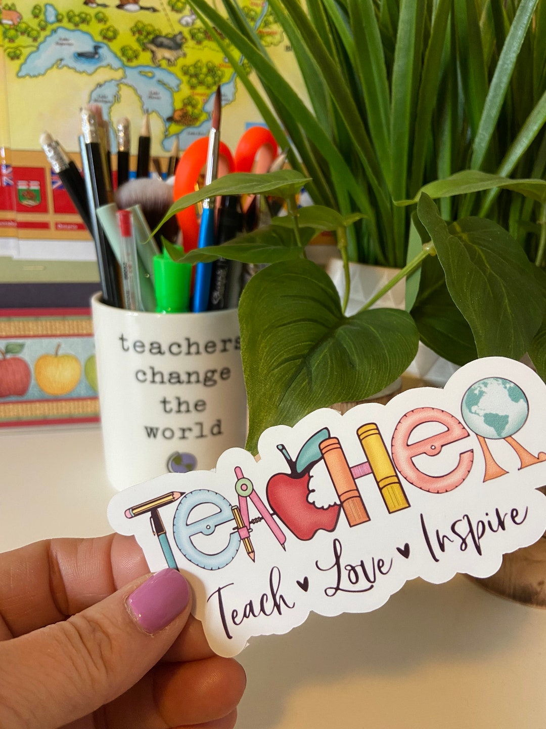 Teach Love Inspire Die Cut Sticker - Etsy