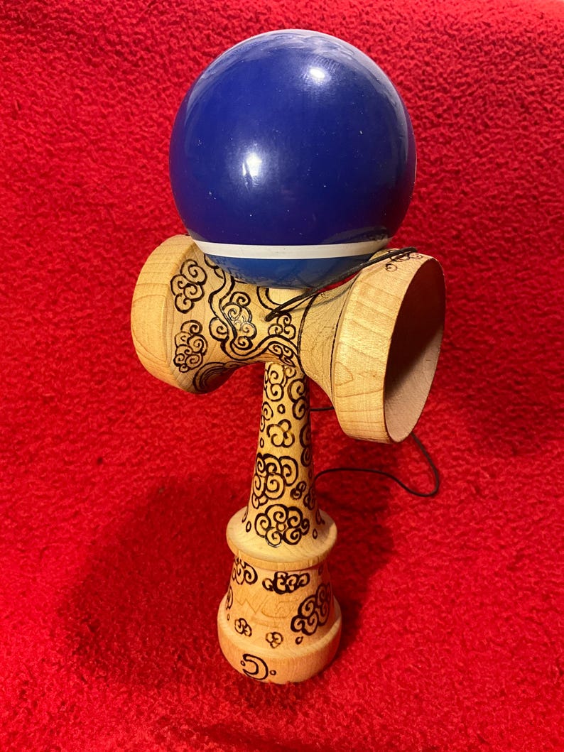 Woodburned Kendama Maple Nick Gallagher Ken With Blue Crescent Moon ...
